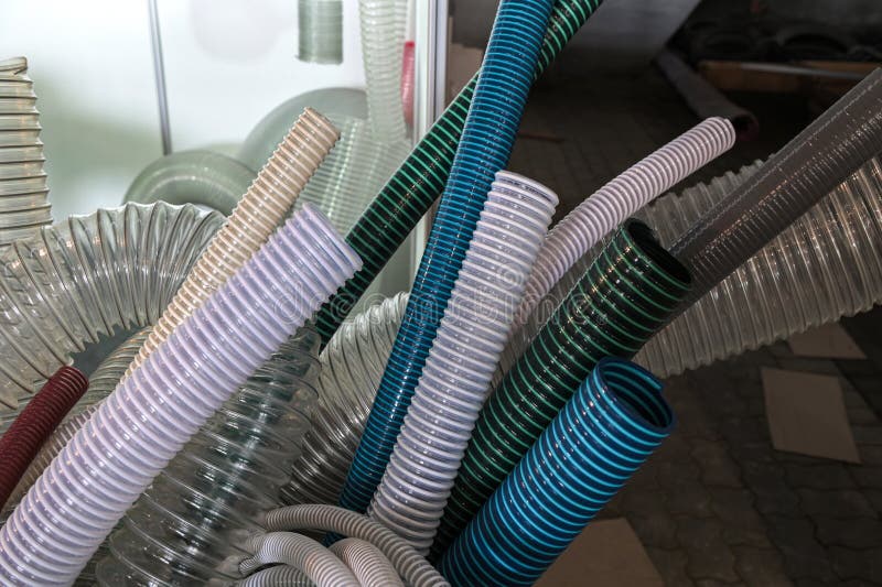 Samples of Spiral Hoses in the Store Stock Photo - Image of abstract ...