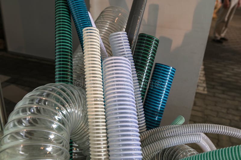 Samples of Spiral Hoses in the Store Stock Photo - Image of tube ...
