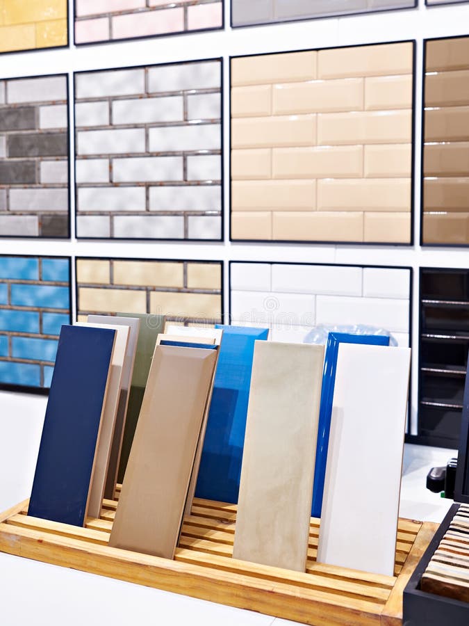 Samples of Tiles in the Bathroom in Store Stock Image - Image of glass ...