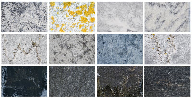 Samples of Various Types of Textures - Marble, Stone, Wood and Iron ...