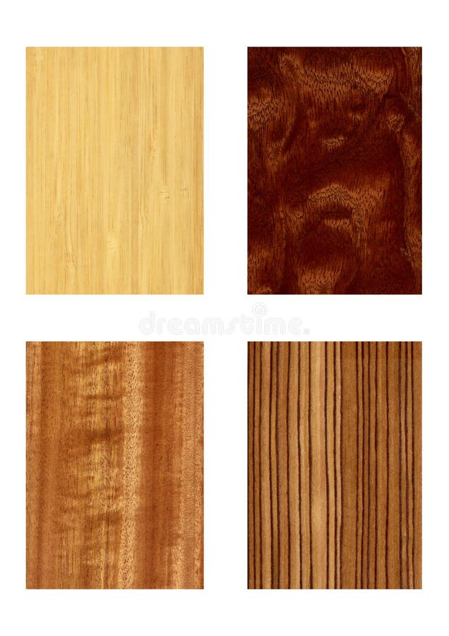 Samples of Veneer Wood Isolated on White Background. Stock Image ...