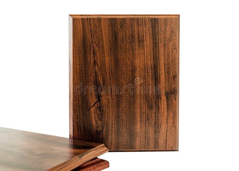 Samples of Wooden Award Plaques Isolated on White Background. Wooden ...