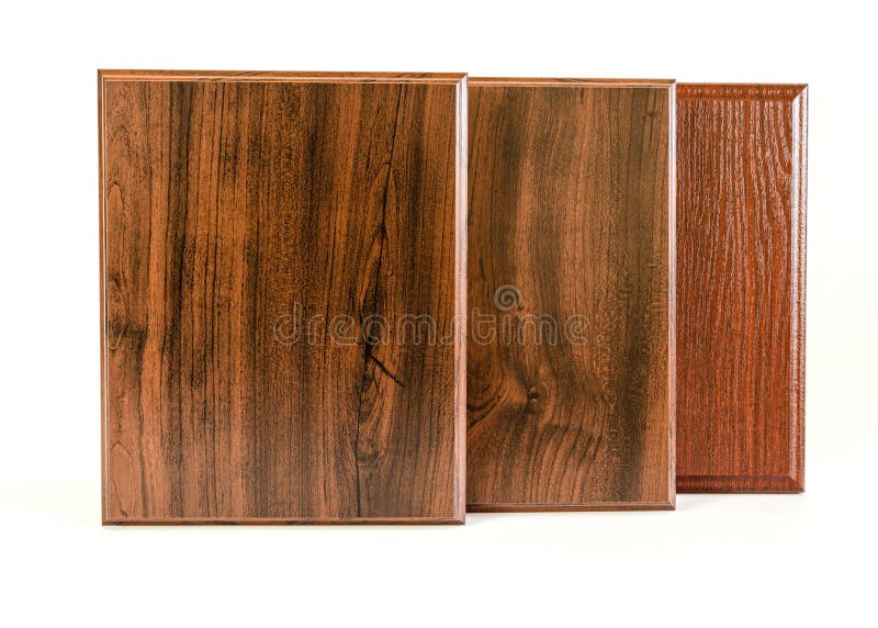 Samples of Wooden Award Plaques Isolated on White Background. Wooden ...