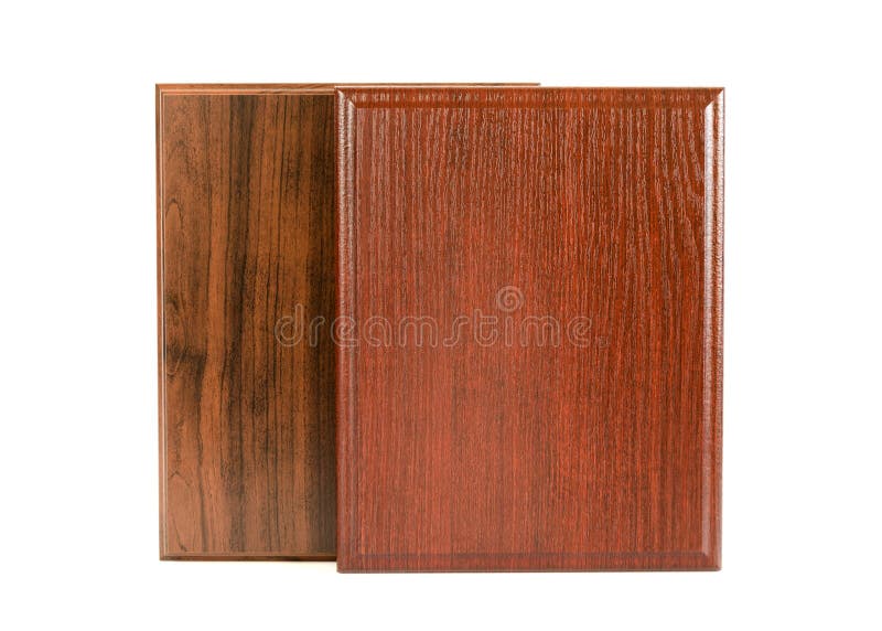 Samples of Wooden Award Plaques Isolated on White Background. Wooden ...
