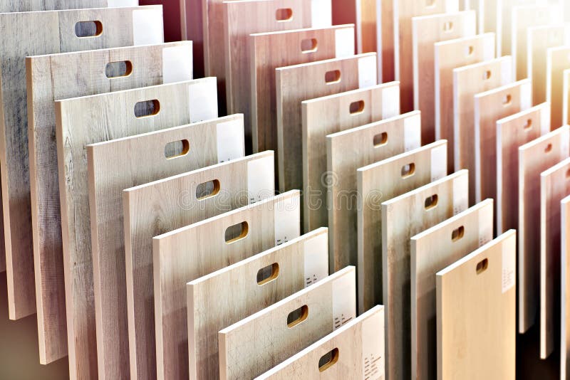 Samples of Wooden Panels in Store Stock Image - Image of shop, panel ...