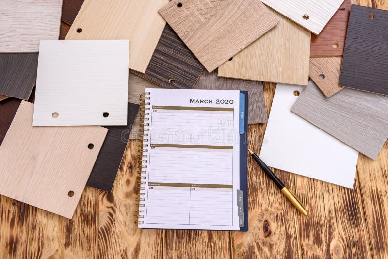 Samples of Wooden Planks with Diary and Pen Stock Image - Image of ...