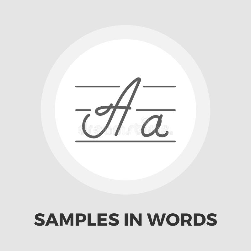 Samples in words icon flat stock vector. Illustration of preschool ...