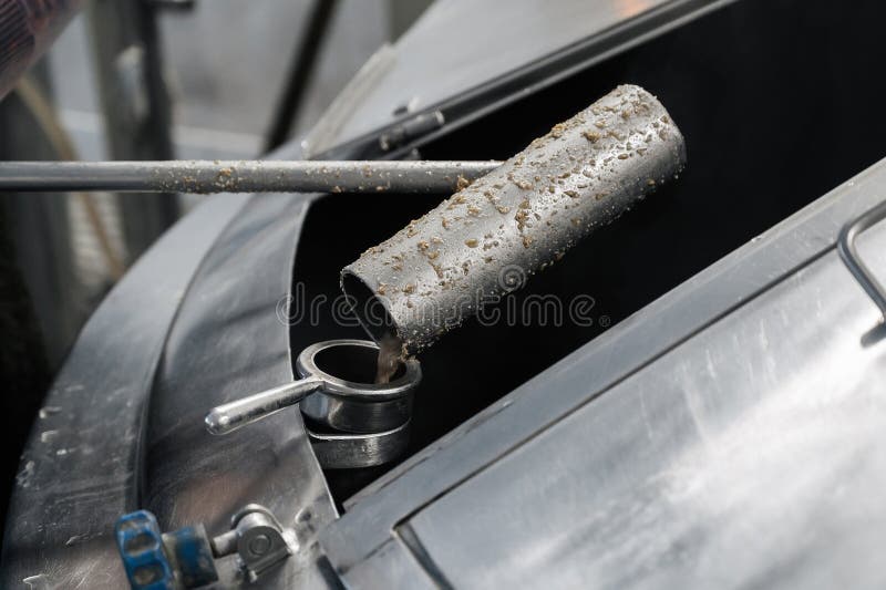 Sampling in Process of Brewing Beer at Beer Production Plant Stock ...