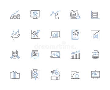 Sampling Theory Line Icons Collection. Sample, Population, Statistic ...