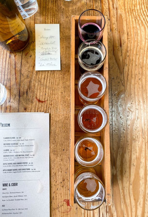 Sampling of a Variety of Beers at a Local Brewery Editorial Photography ...