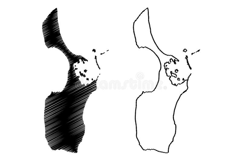 Samso Island Kingdom of Denmark Map Vector Illustration, Scribble ...