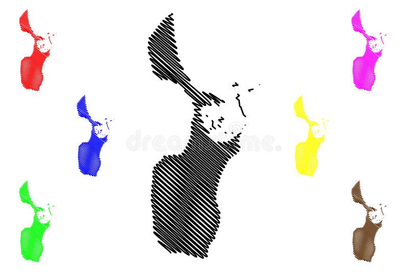 Samso Island Kingdom of Denmark Map Vector Illustration, Scribble ...