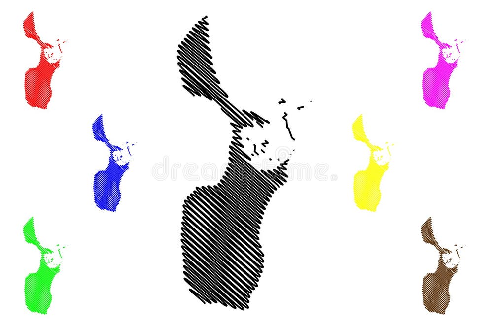 Samso Island Kingdom of Denmark Map Vector Illustration, Scribble ...