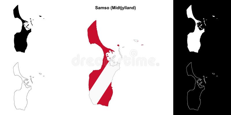 Samso outline map stock vector. Illustration of border - 334892449