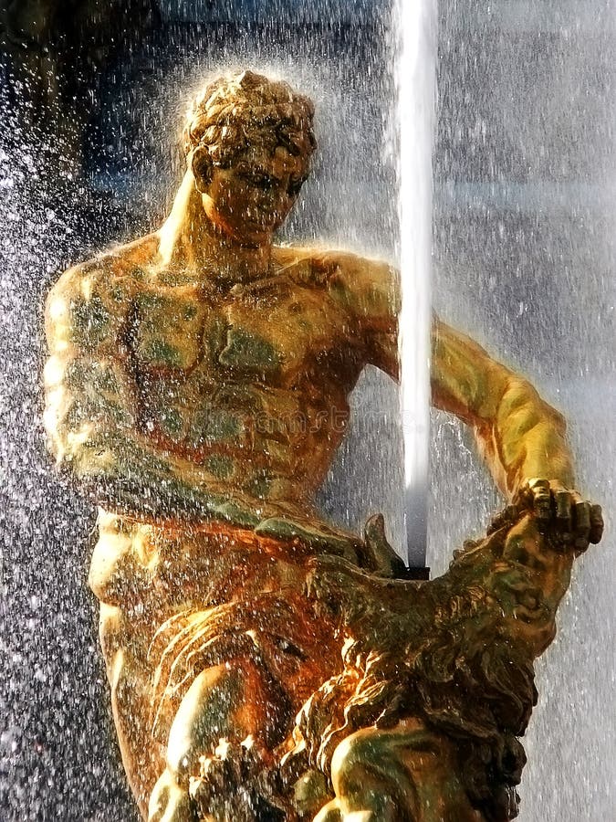 Samson stock photo. Image of statue, peterhof, force, mouth - 1260706