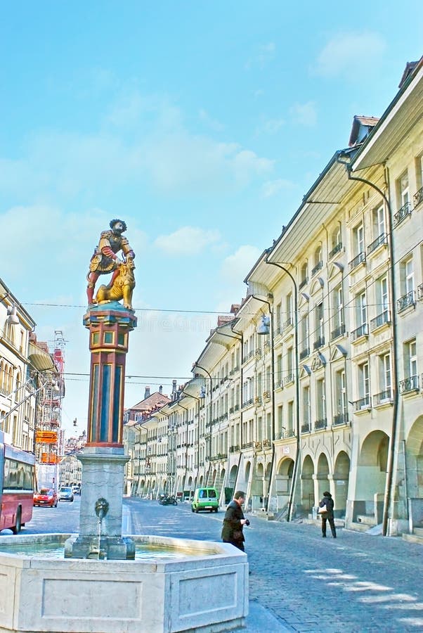 Der Brunnen Simsonbrunnen Oder Samson Ist Ein Brunnen Auf Dem Kramgasse ...