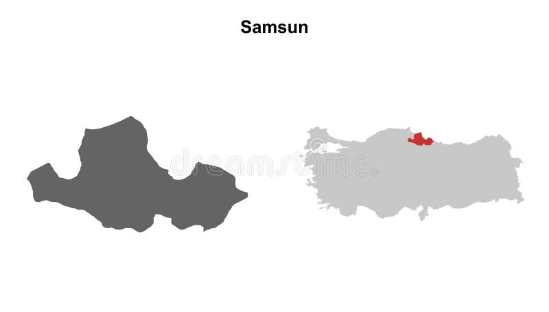 Samsun outline map stock vector. Illustration of border - 379017279