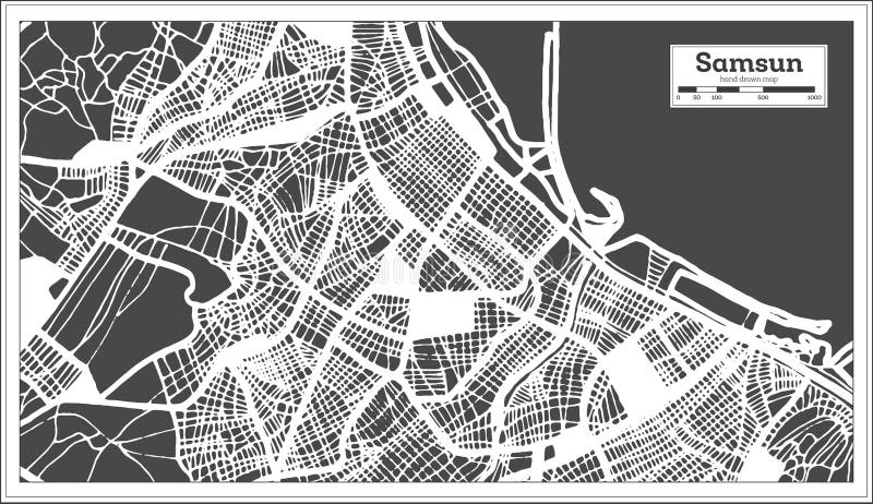 Samsun Turkey City Map in Retro Style. Outline Map Stock Vector ...