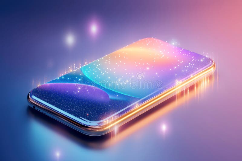 Samsung in Dark Space: Neon Glow and Cinematic Elegance Stock ...