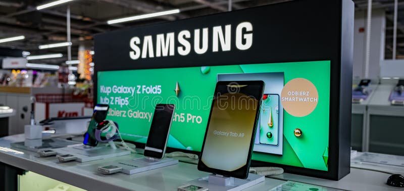 Samsung Equipment Display in an Electronic Store Editorial Photography ...