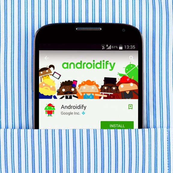 Samsung Galaxy S4 Displaying Androidify App Editorial Stock Photo - Image of device ...
