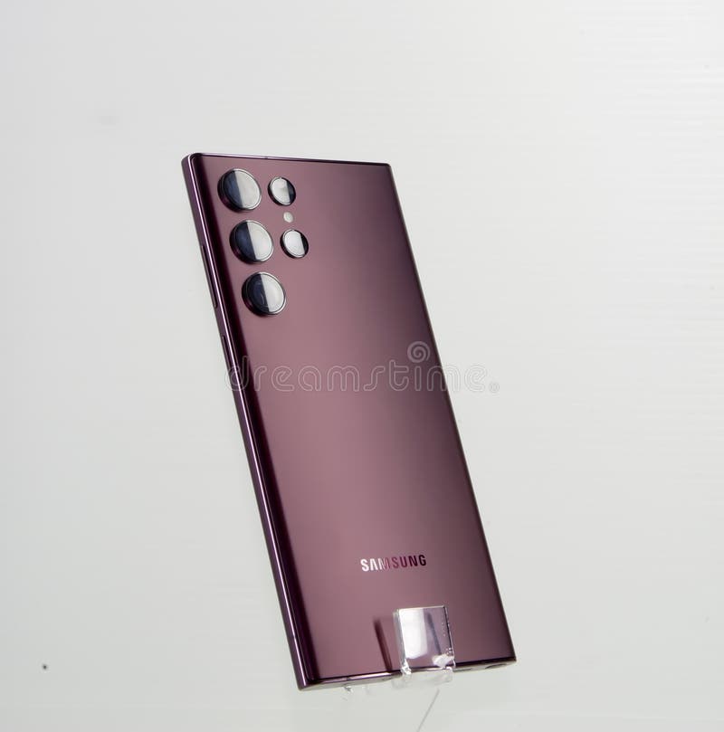 Samsung Galaxy S22 Ultra Red Rear View Editorial Image - Image of ...
