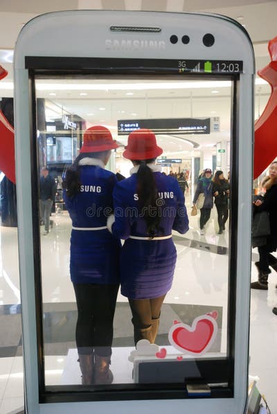 Samsung with show girls editorial image. Image of chiese - 28745355