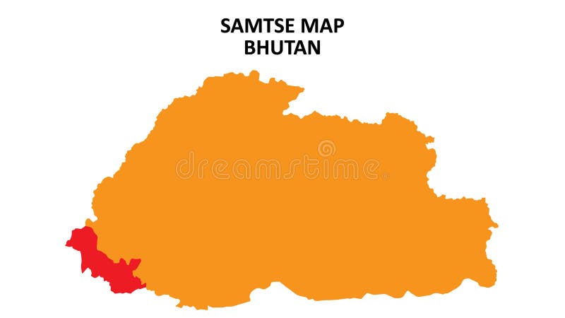 Samtse State and Regions Map Highlighted on Bhutan Map Stock Vector ...