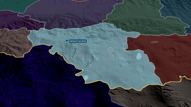 Samtskhe-Javakheti, Georgia - Highlighted with Capital. Administrative ...