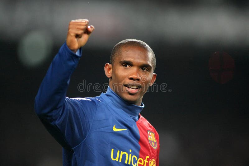 Samuel Eto O Celebrating Goal Editorial Photo - Image of cameroon ...