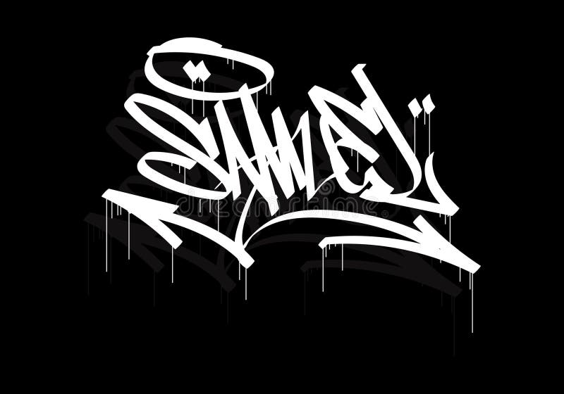 Samuel Graffiti Text Logotype Design Stock Vector - Illustration of ...