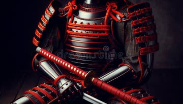 Samurai Armor an Empty Suit of Full Samurai Armor the Crimson L Stock ...