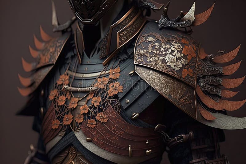 Samurai Armor with Intricate Details. Generative AI Stock Illustration ...