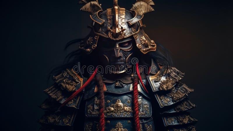 Samurai in Armor and Mask. Generative AI Stock Illustration ...