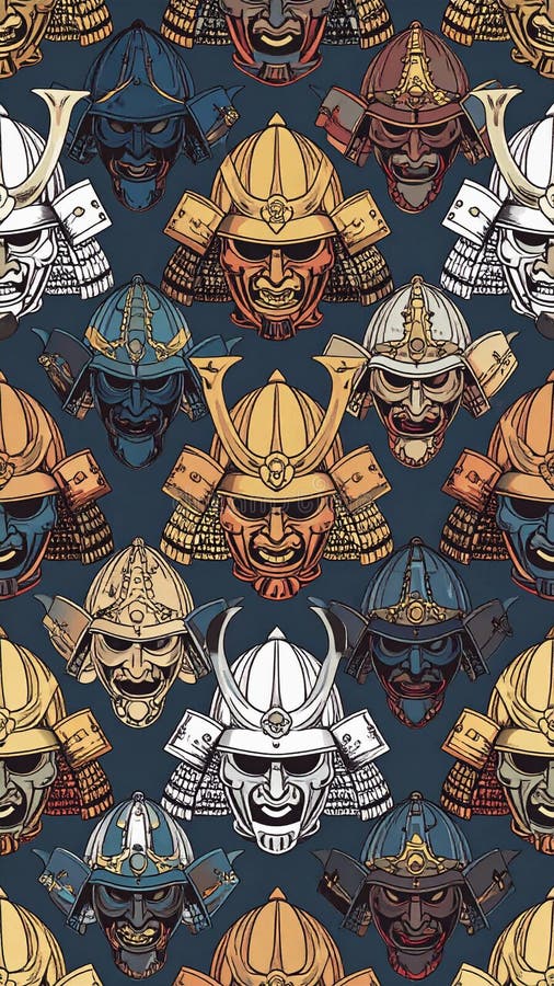 Various Samurai Armor Masks Stock Illustrations – 14 Various Samurai ...