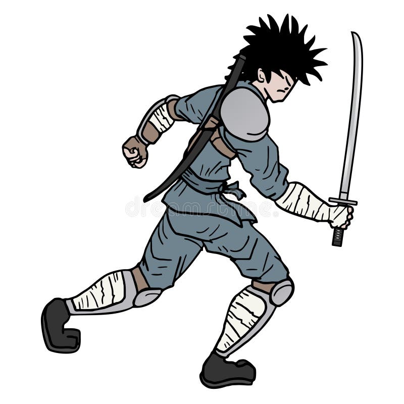 Samurai attack stock vector. Illustration of attack, sword - 62107602