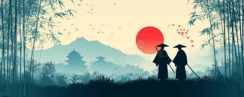 Samurai Celebrate a Nature-filled Day Stock Photo - Image of warriors ...