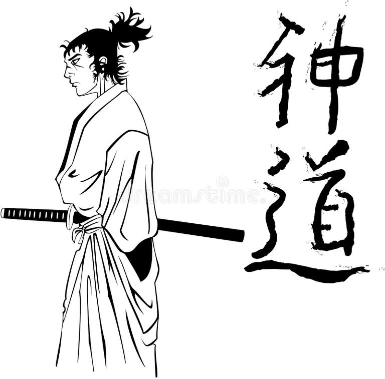 Samurai comics style stock vector. Illustration of black - 10675080
