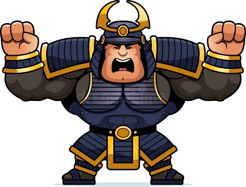 Samurai Triste De La Historieta Ilustración del Vector - Ilustración de ...