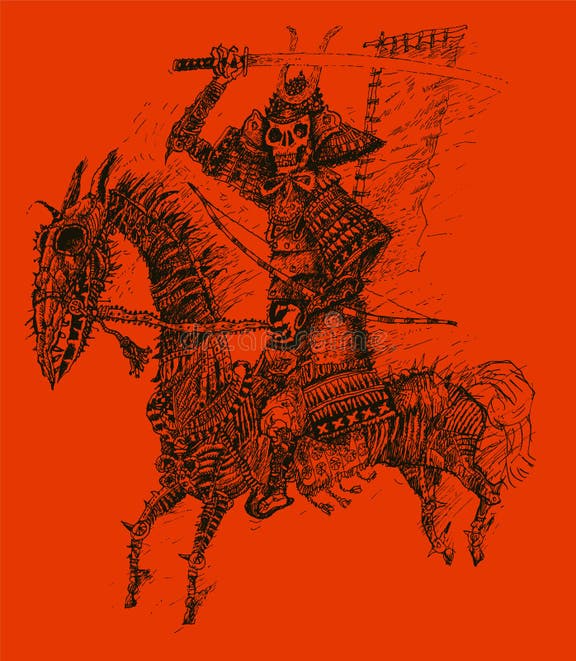 Samurai death (vector) stock vector. Illustration of engraving - 32932031