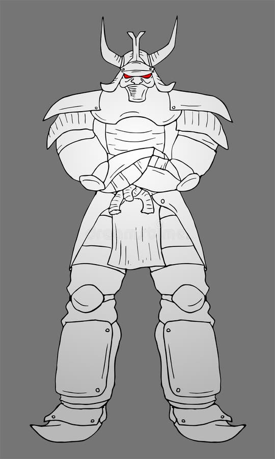 Samurai draw stock vector. Illustration of shogun, sketching - 64877925