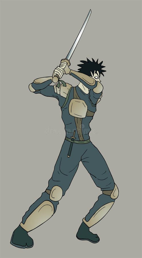 Samurai draw stock vector. Illustration of vintage, sketching - 69743677