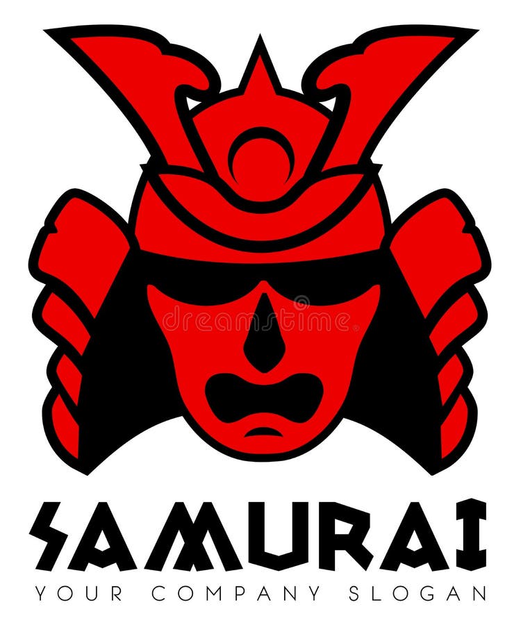 Samurai face mask logo stock vector. Illustration of honor - 61848528