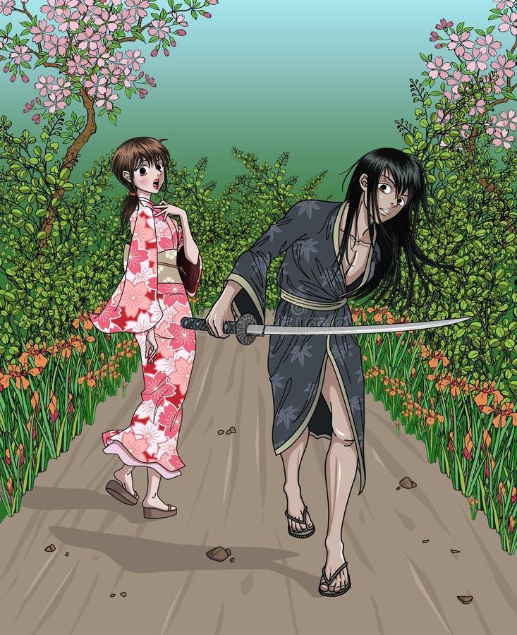 Fine Japanese Lady with Fan Stock Vector - Illustration of floral, lady ...