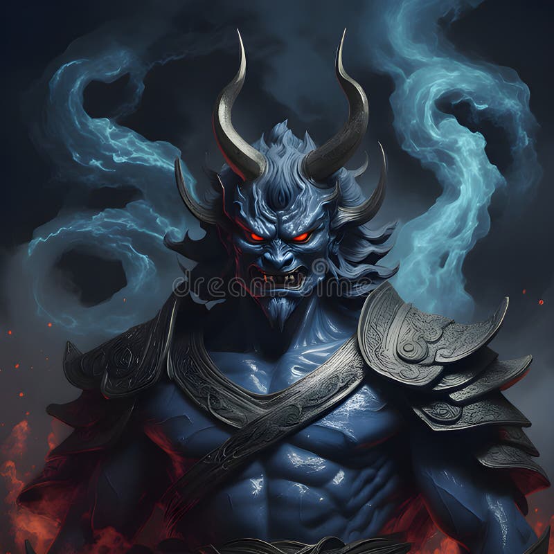 The Samurai Fire Devil,Japanese Myth Stock Photo - Image of oriental ...