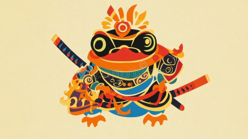 Samurai Frog stock illustration. Illustration of nature - 372913184