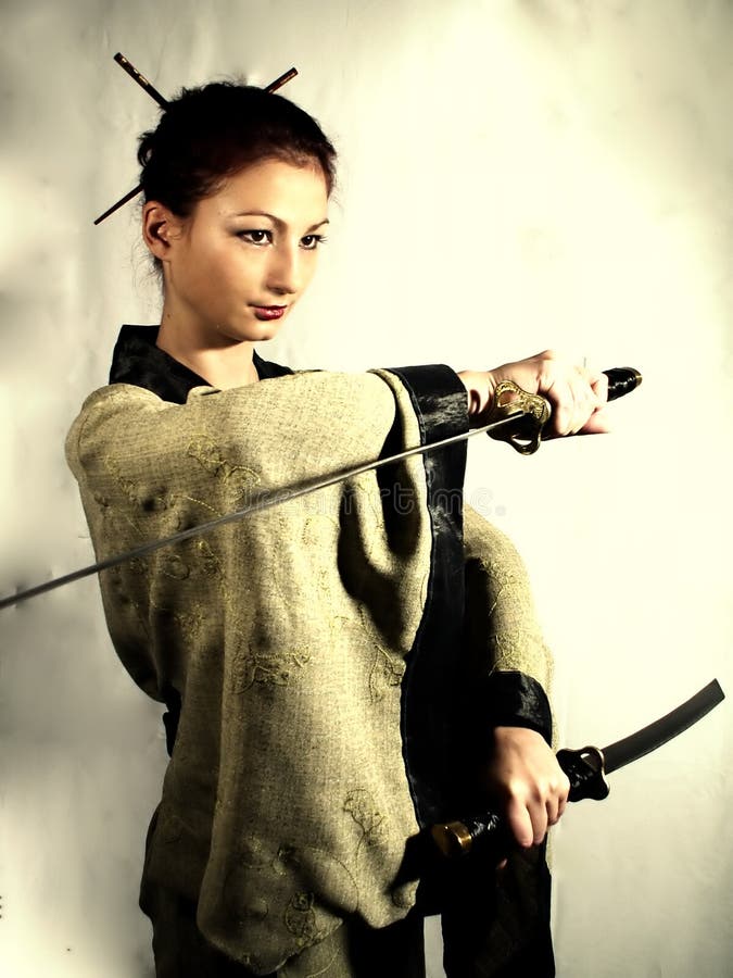 Samurai girl #3 stock photo. Image of samurai, kimono, seppuku - 274630