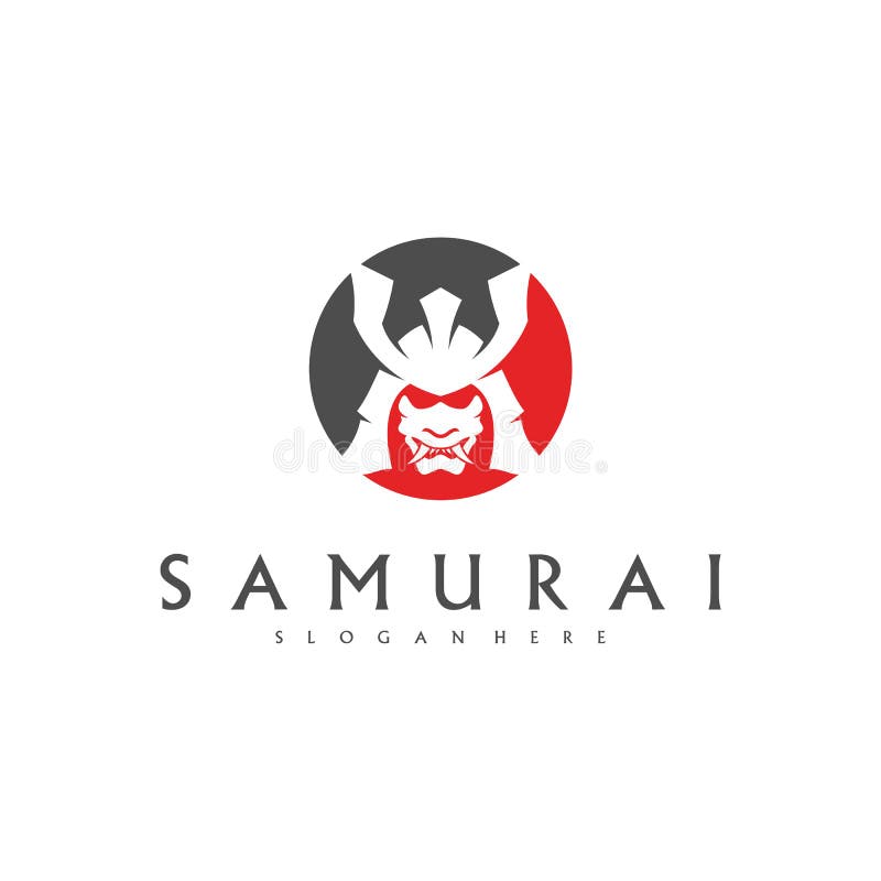 Samurai Head Logo Design Vector. Samurai Warrior Logo Template Stock ...