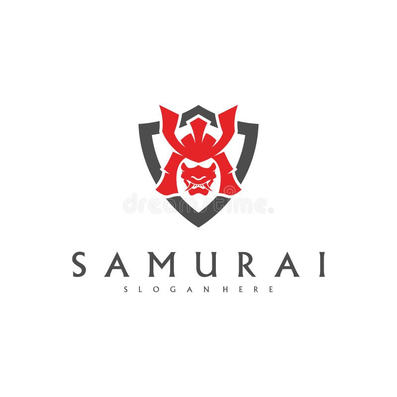Samurai Head Logo Design Vector. Samurai Warrior Logo Template Stock ...