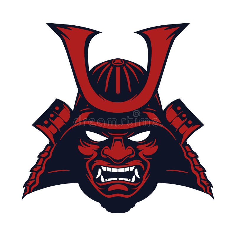 A Samurai Helmet and Mask Mascot. Vector. Stock Vector - Illustration ...